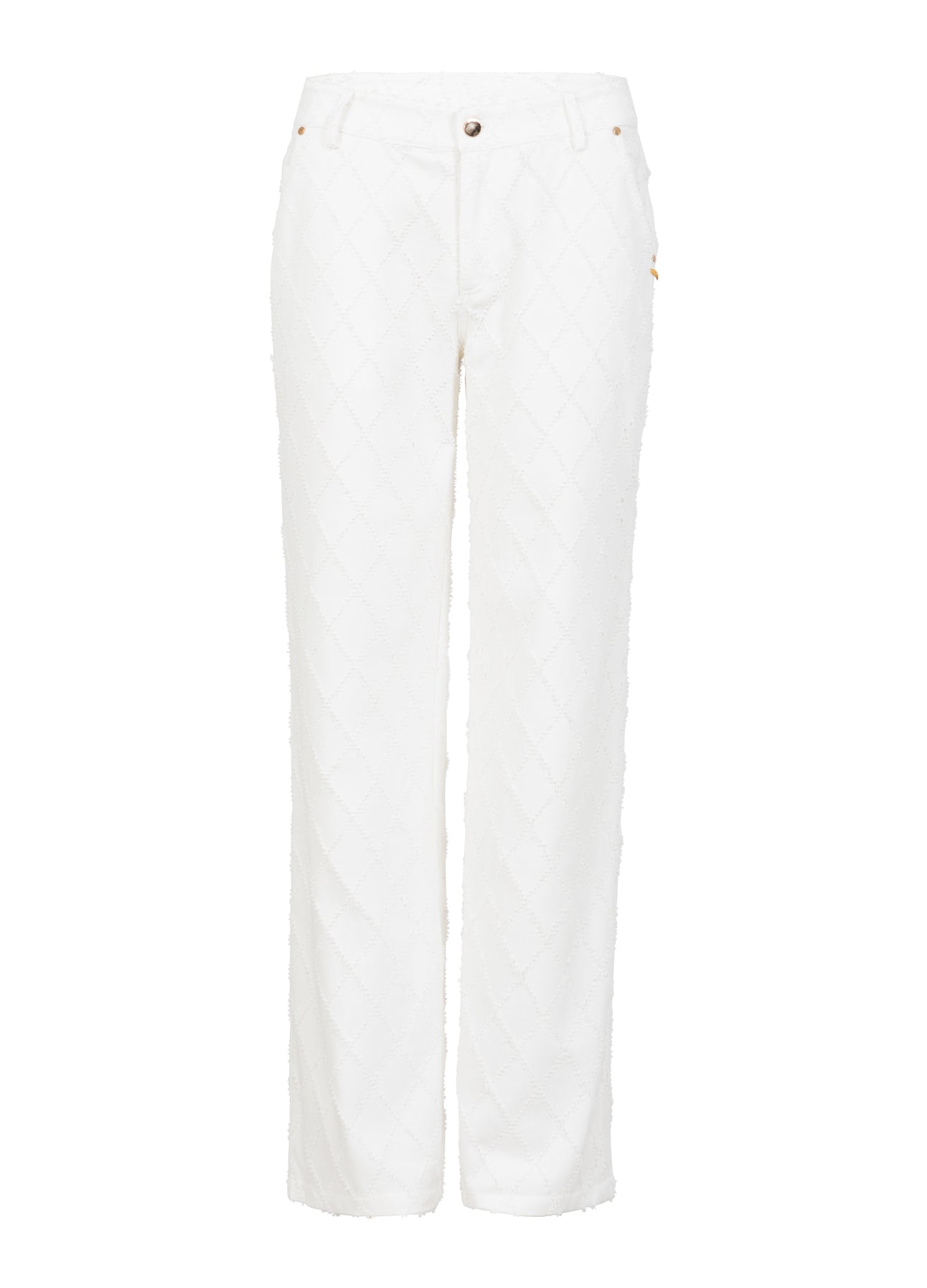 DENIM PANTS WITH STRUCTURE - PETRA FIT - White – costercopenhagen.com
